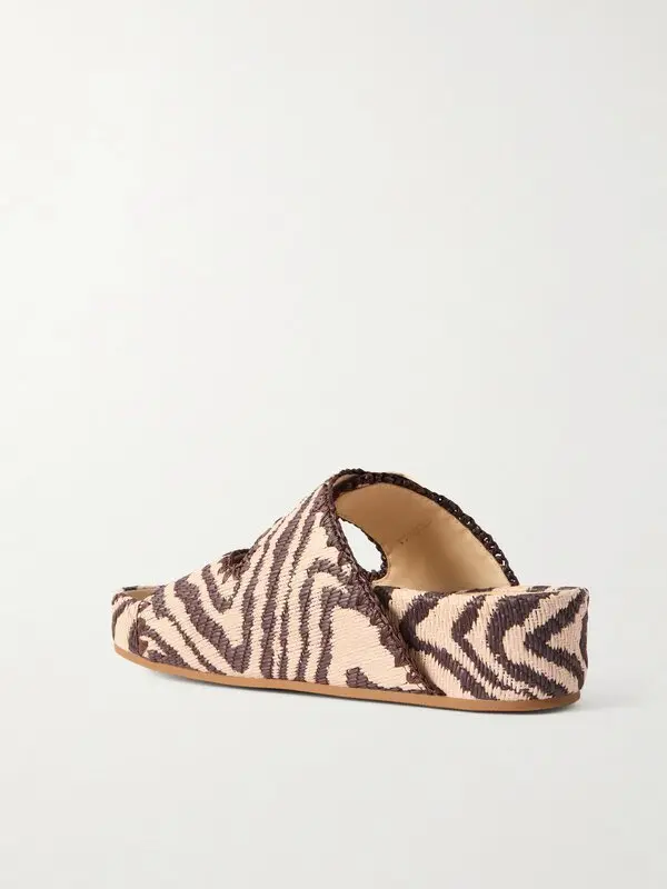 LOEFFLER RANDALL Nico Striped Raffia Sandals