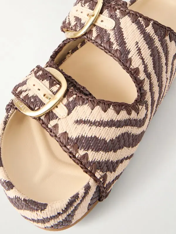 LOEFFLER RANDALL Nico Striped Raffia Sandals
