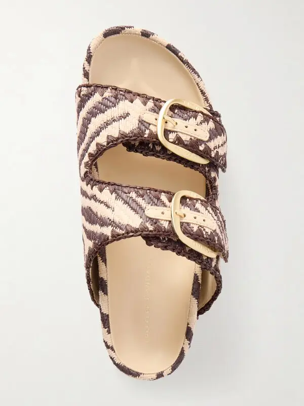 LOEFFLER RANDALL Nico Striped Raffia Sandals