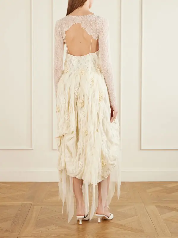 PAULINE DUJANCOURT Seagull Lace Bodysuit