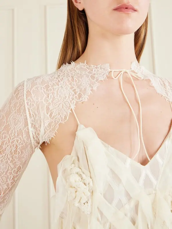PAULINE DUJANCOURT Seagull Lace Bodysuit