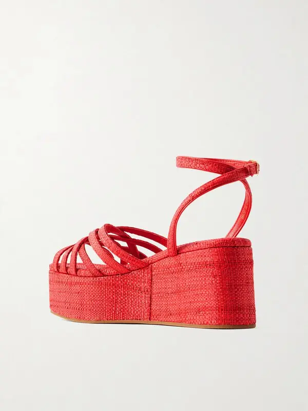 LOEFFLER RANDALL Channing Raffia Platform Sandals