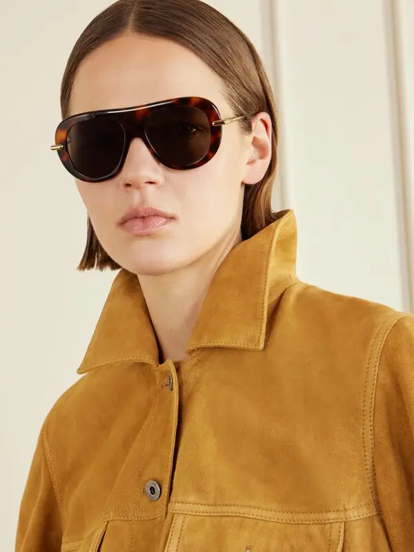 Loewe Slim Aviator Sunglasses - Tortoiseshell