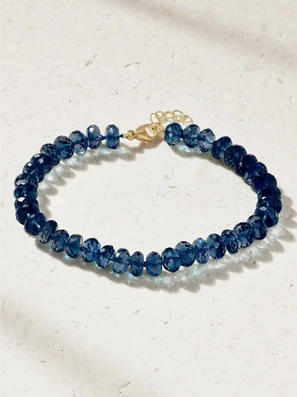 Jia Jia 14-karat Gold London Topaz Beaded Bracelet - Blue