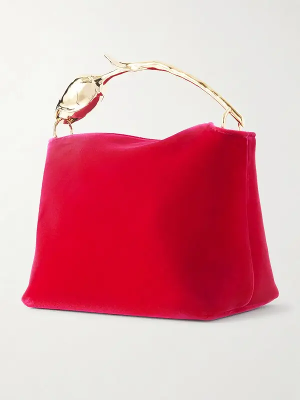 Erdem Bloom Velvet Clutch - Pink