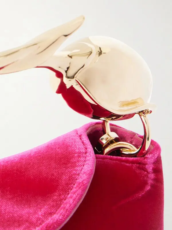 Erdem Bloom Velvet Clutch - Pink