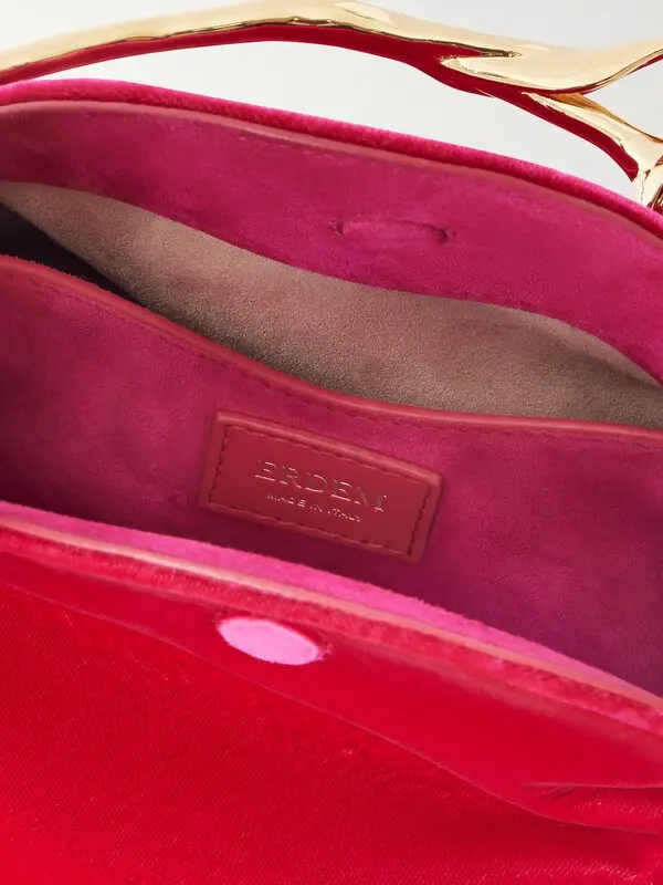 Erdem Bloom Velvet Clutch - Pink