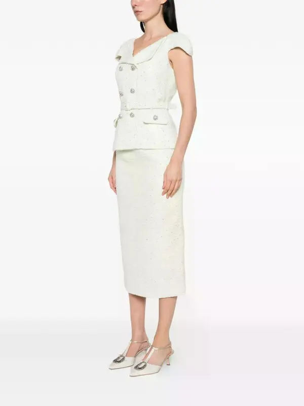 SELF-PORTRAIT Embellished Double-breasted Dress