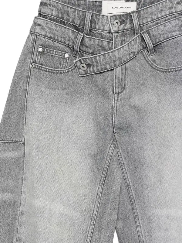 FENG CHEN WANG Asymmetric Waistband Jeans - Grey