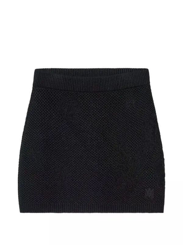 Amiri Floral Crochet Mini Skirt