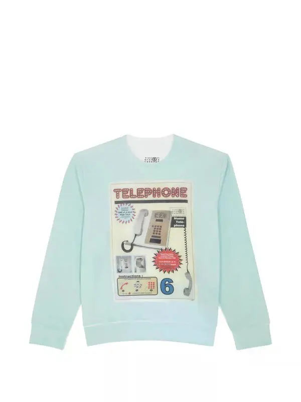 MAISON MARGIELA Graphic-print Sweatshirt - Blue