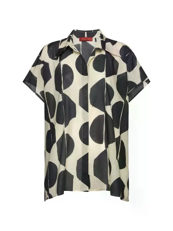 ELENA MIRÒ Printed Cotton Muslin Shirt
