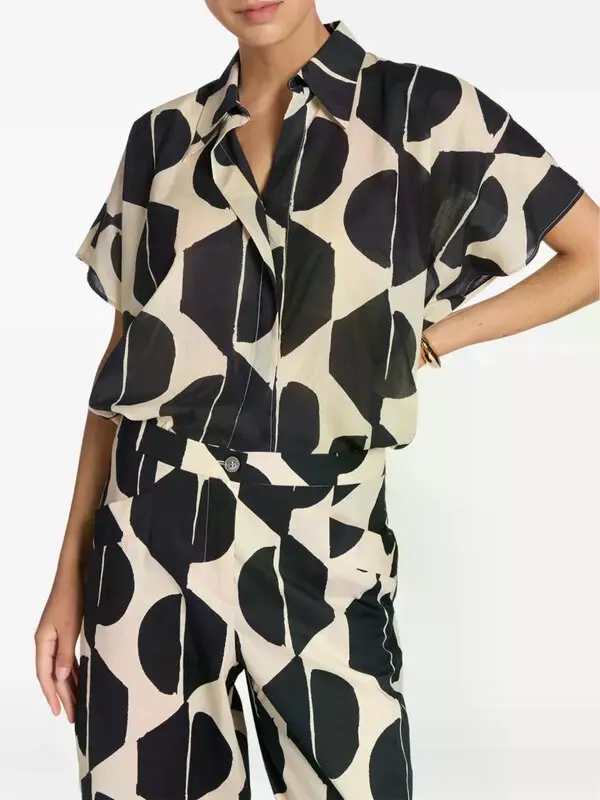 ELENA MIRÒ Printed Cotton Muslin Shirt