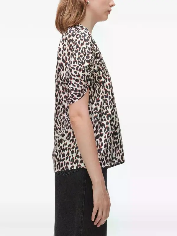 3.1 Phillip Lim Animal Print V-neck Top - Neutrals