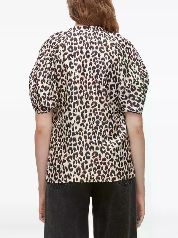 3.1 Phillip Lim Animal Print V-neck Top - Neutrals