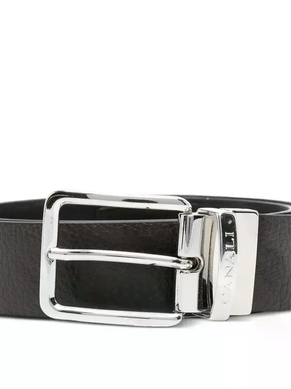 Canali Grained Buckle Belt - Brown