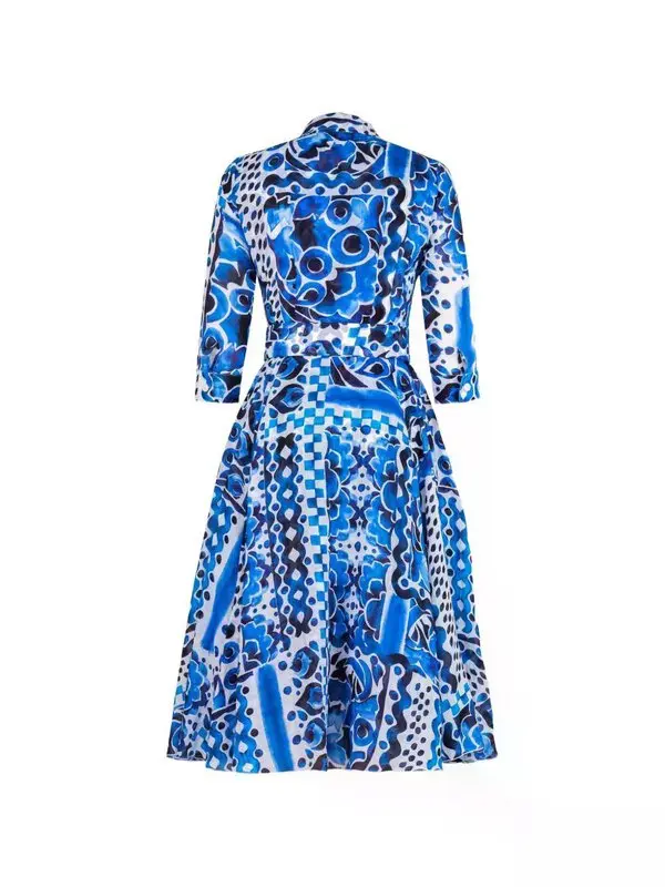 Samantha Sung Aster Midi Shirt Dress - Blue