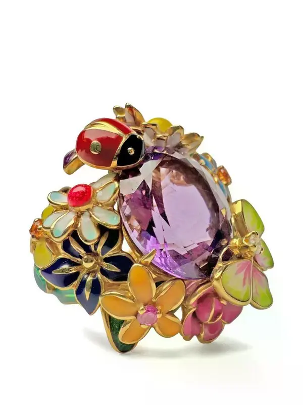 Dior Diorette Flower-detail Ring - Gold