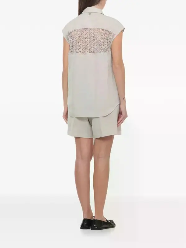 PANICALE Lace-panel Linen Shirt