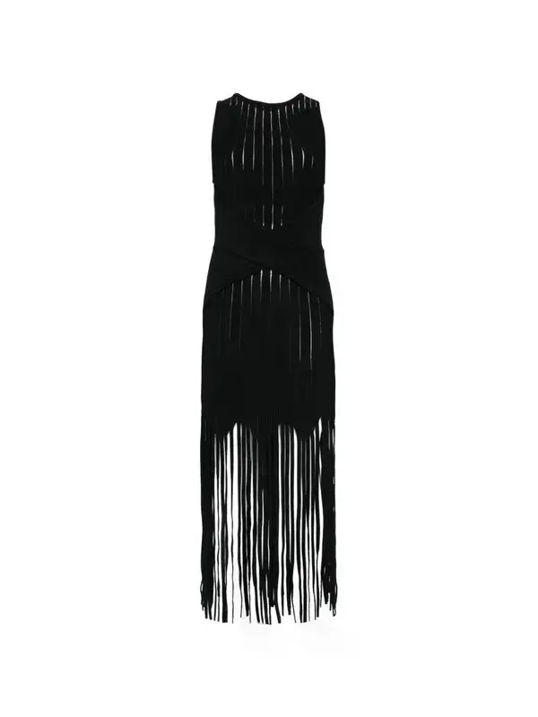 Balmain Fringed-hem Mini Dress