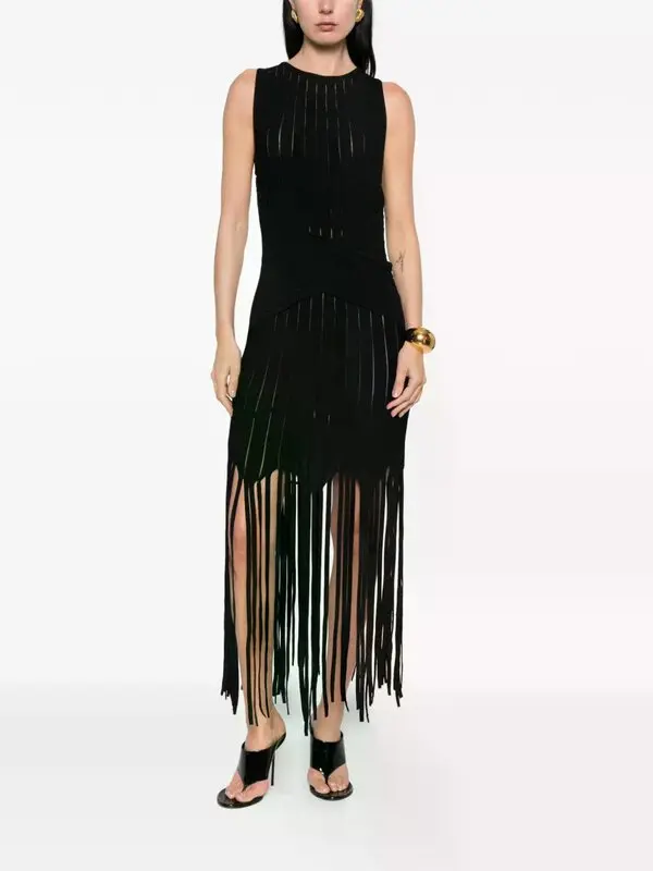 Balmain Fringed-hem Mini Dress