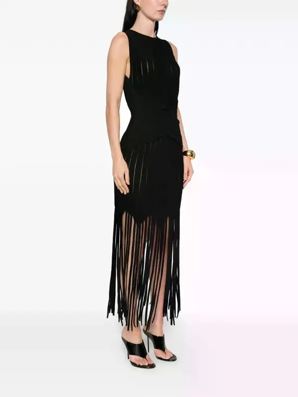Balmain Fringed-hem Mini Dress