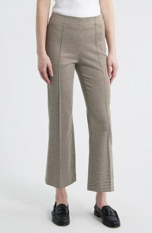 Rag & Bone Irina Ponte Kick Flare Trousers - Brown Grid