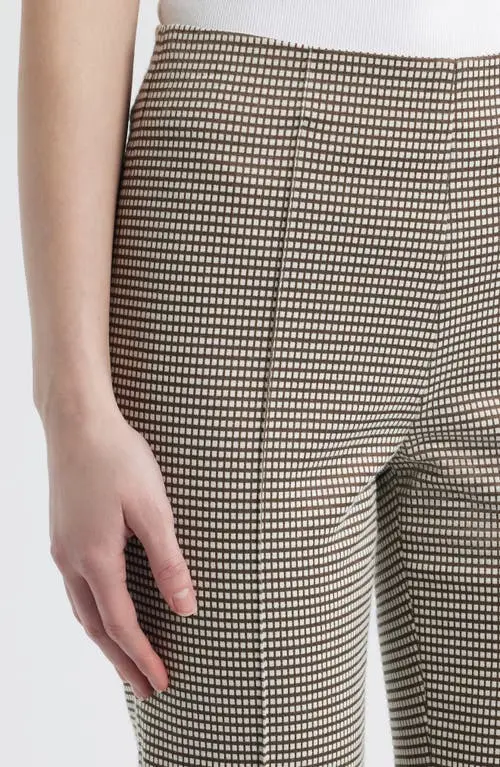 Rag & Bone Irina Ponte Kick Flare Trousers - Brown Grid