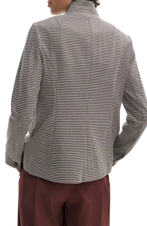 Rag & Bone Slade Grid Print Cotton Blend Blazer - Brown Grid