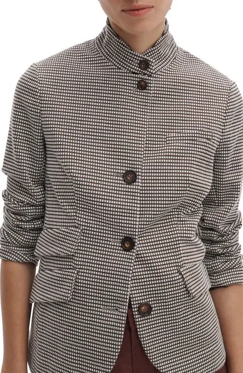 Rag & Bone Slade Grid Print Cotton Blend Blazer - Brown Grid
