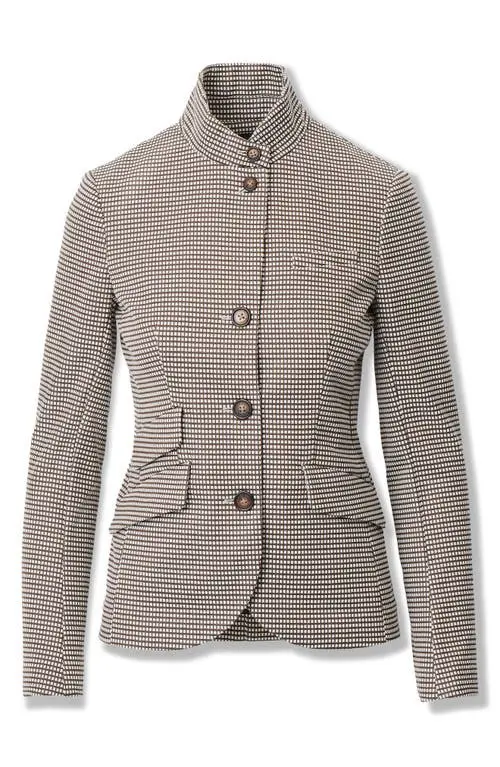 Rag & Bone Slade Grid Print Cotton Blend Blazer - Brown Grid