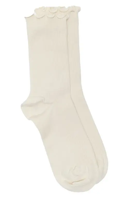 Nordstrom Lettuce Edge Quarter Crew Socks - Ivory Tofu