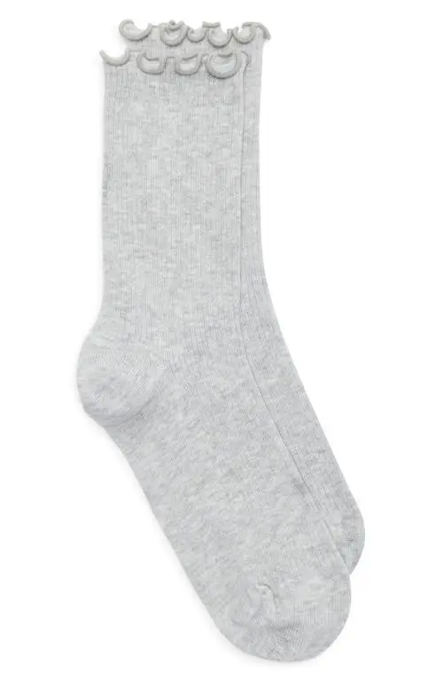 Nordstrom Lettuce Edge Quarter Crew Socks - Light Grey Heather