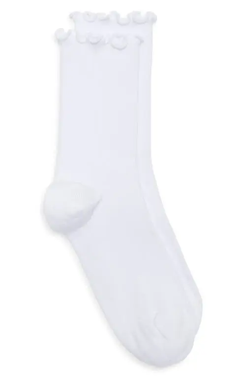 Nordstrom Lettuce Edge Quarter Crew Socks - White