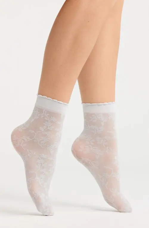 Nordstrom Sheer Lace Ankle Socks - Grey Sleet