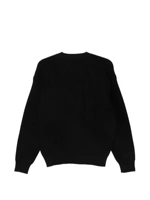 Comme Des Garçons Zip-up Ribbed Knit Cardigan