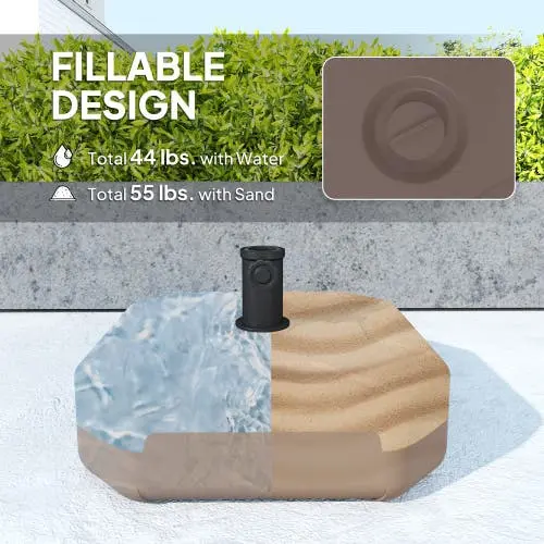 OUTSUNNY Patio Umbrella Base Holder - Brown