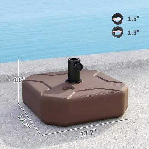 OUTSUNNY Patio Umbrella Base Holder - Brown