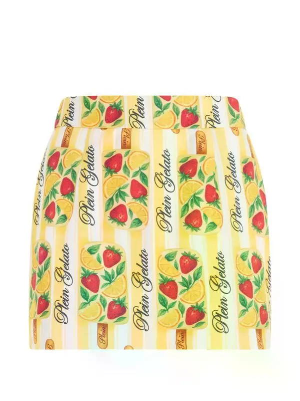 Philipp Plein Striped Mini Skirt - Yellow