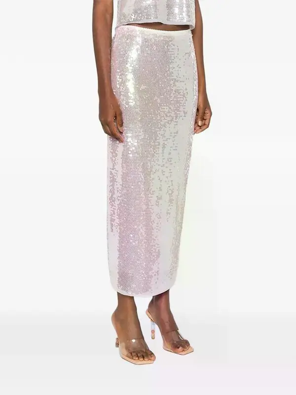FORTE_FORTE Sequin-embellished Midi Skirt - Pink