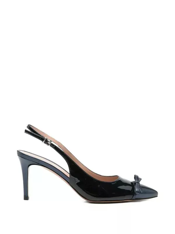 FESTA MILANO Bow-detail Leather Slingback Pumps