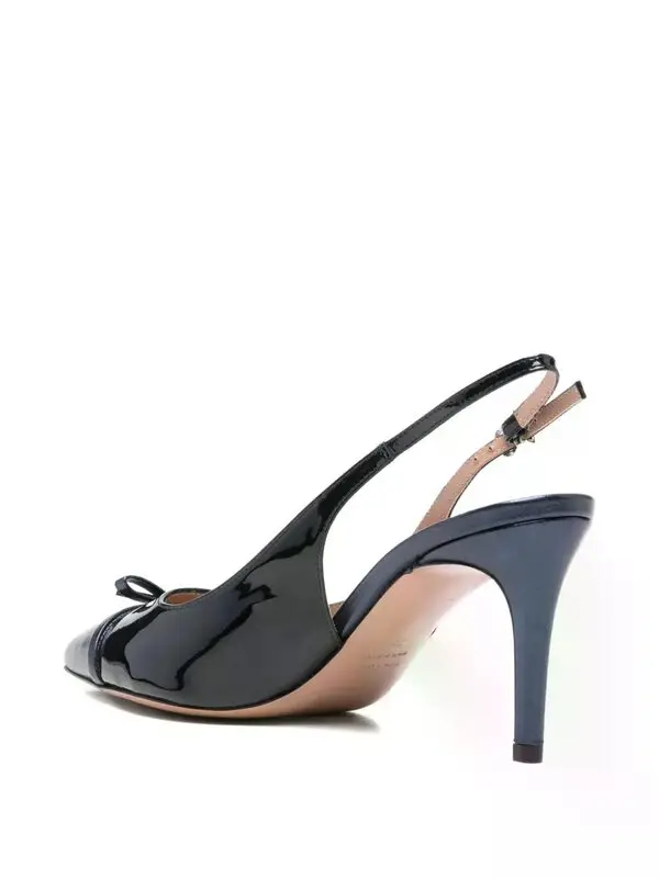 FESTA MILANO Bow-detail Leather Slingback Pumps