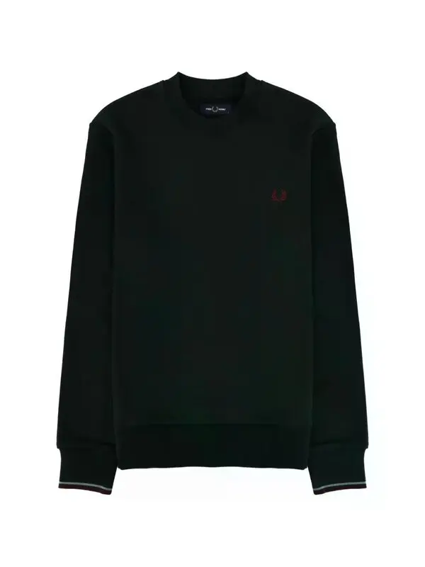 Fred Perry Crew-neck Logo-embroidered Sweatshirt - Green