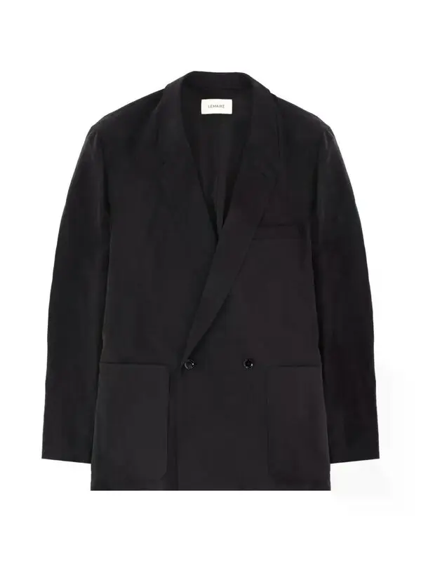 LEMAIRE Double-breasted Jacket With Patch Pockets - Black
