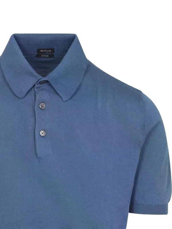 Kiton Buttoned Polo Shirt - Blue