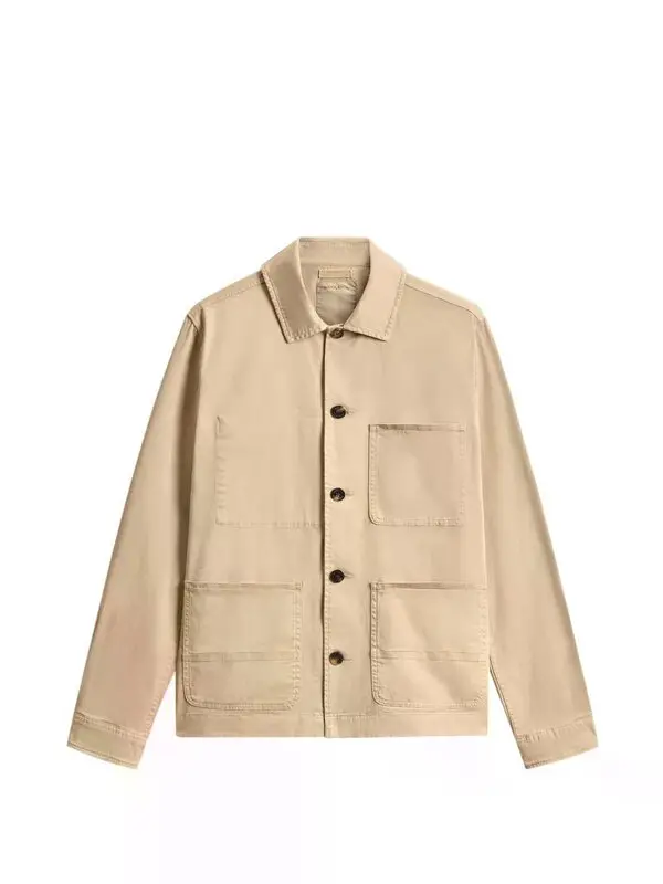 Woolrich Chore Garment-dyed Cotton Overshirt - Neutrals