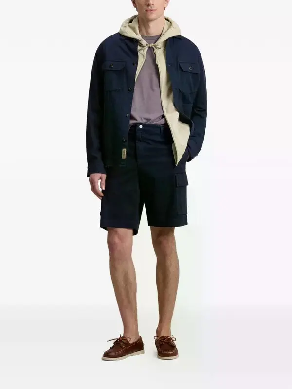 Woolrich Button-down Pockets-details Cotton Shirt Jacket - Blue