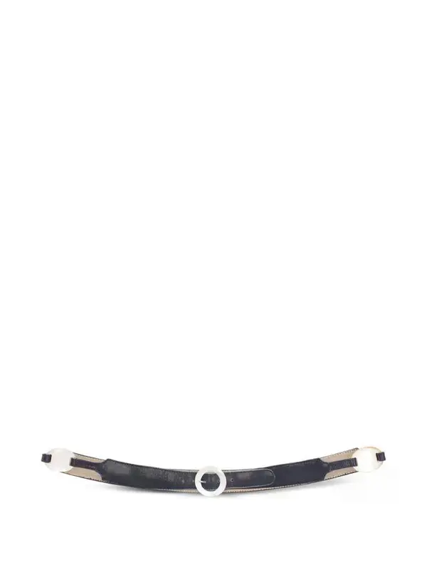 PIROVANO VINTAGE Mother-of-pearl Buckle Belt - Blue