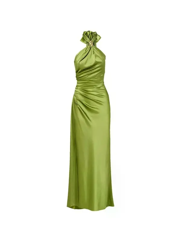 Veronica Beard Izaren Halterneck Maxi Dress - Green
