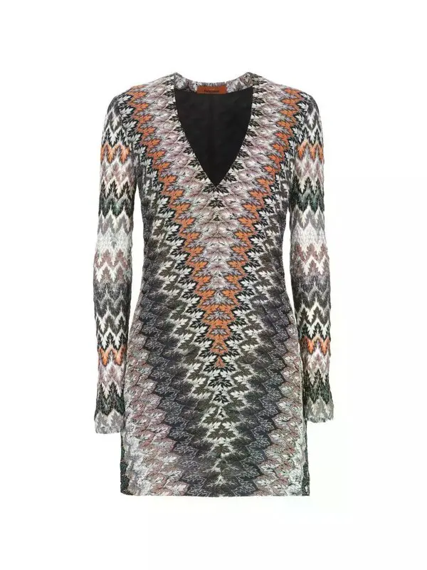 Missoni Patterned V-neck Dress - Blue